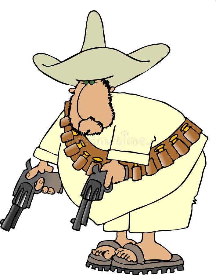 Mexican Bandito stock illustration. Illustration of cartoon - 29996