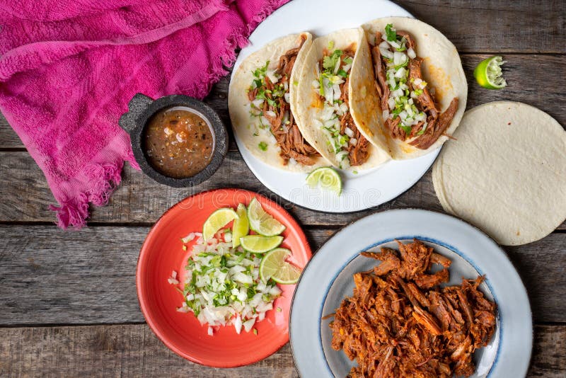Mexican Beef Barbacoa Tacos Stock Photo - Image of food, pepper: 178599466