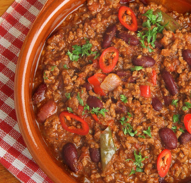 Mexican Beef Chilli Con Carne Stock Photo - Image of mince, beef: 33623376