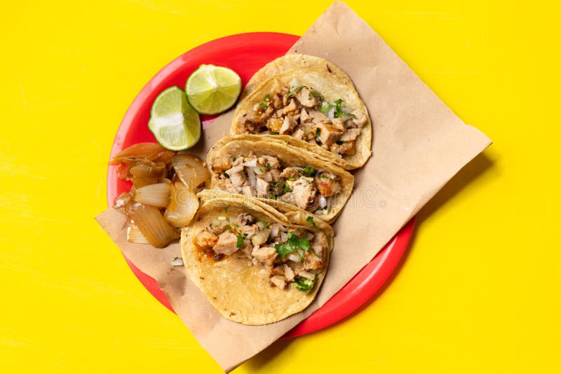 Mexican Beef Tacos Also Called Suadero Stock Image - Image of lime ...