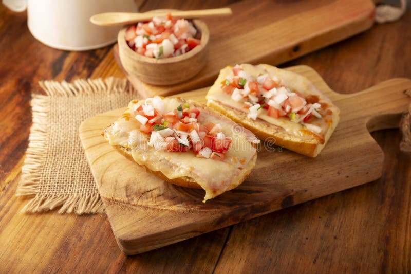 Mexican breakfast Molletes stock image. Image of latin - 308104565