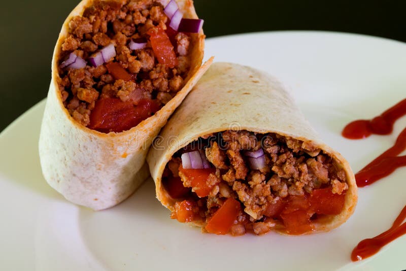 Mexican burritos stock photo. Image of mince, onion, snack - 38277498