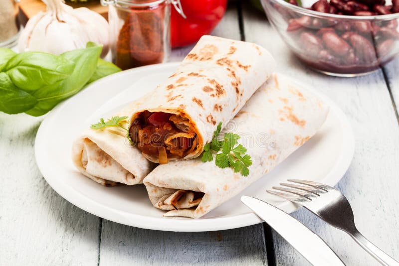 Mexican burritos stock photo. Image of homemade, cucumber - 35835514