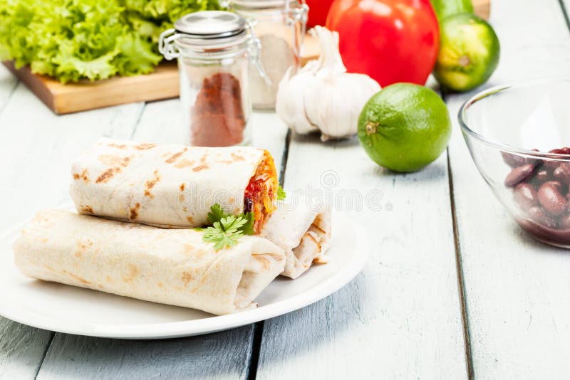 Mexican Burritos on a Plate Stock Image - Image of natural, meal: 39291695