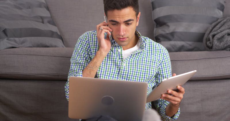 Mexican Businessman Using Multiple Gadgets Stock Photos - Free ...
