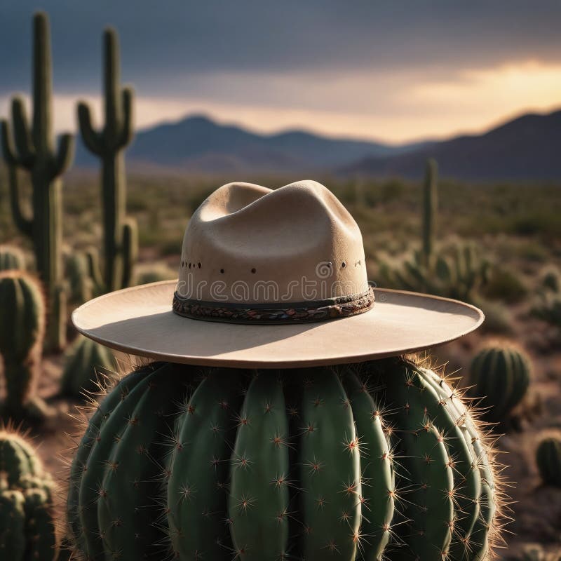Mexican Cactus and Hat Illustration. Generative AI Stock Illustration ...