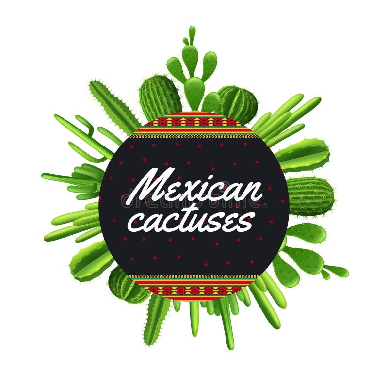Mexican Cactus Vector Design Illustration Stock Vector - Illustration ...