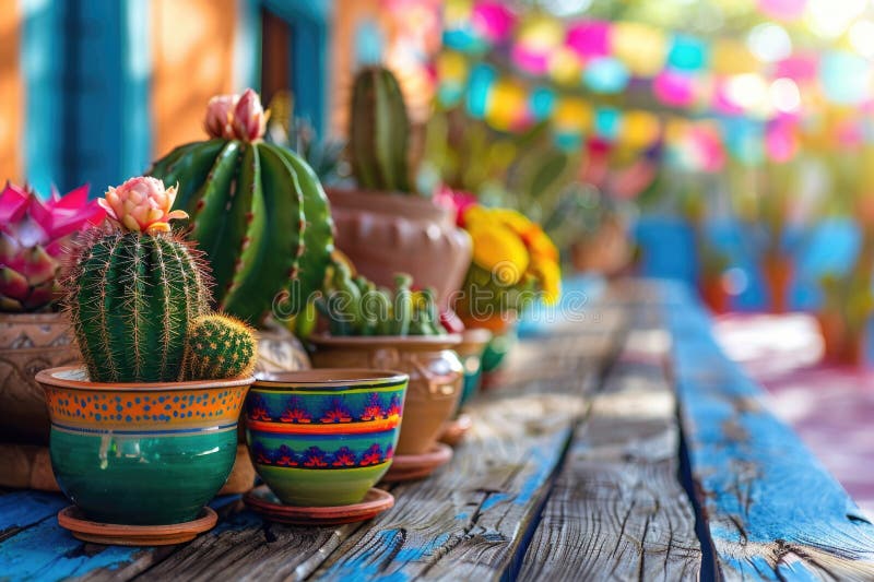 Mexican Cactus Outdoors. Ai Generated Stock Image - Image of nature ...