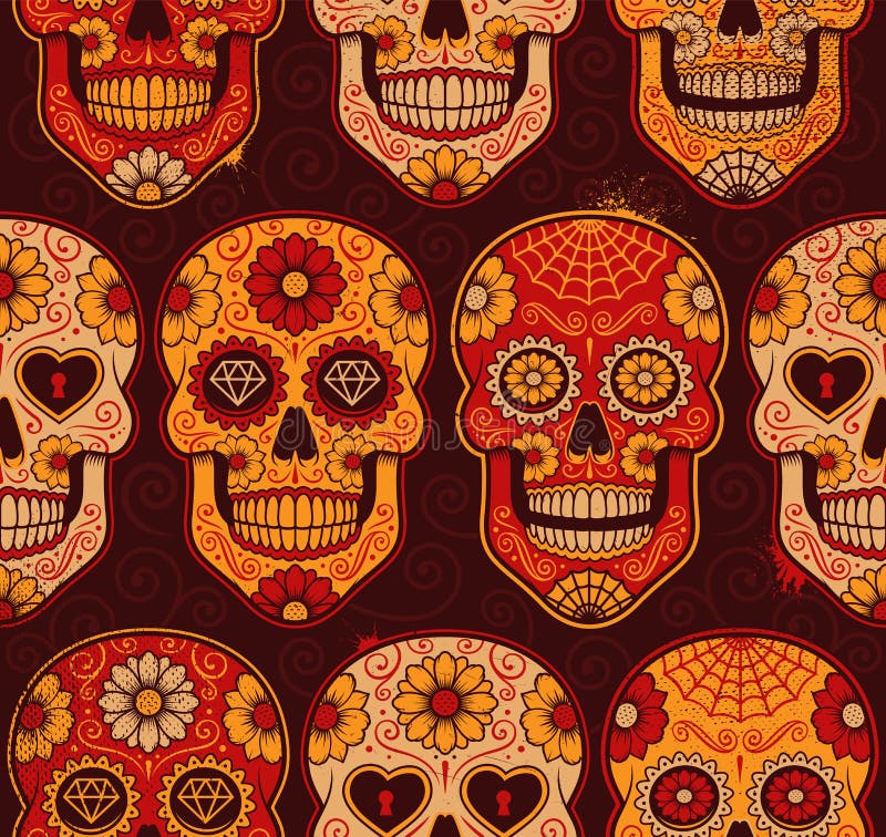 Coloured Retro Skull Stock Illustrations – 13 Coloured Retro Skull ...