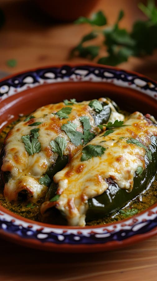 Mexican Chiles Rellenos with Cheese. Stock Image - Image of homemade ...