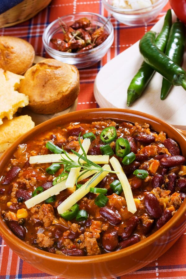 Mexican chili con carne stock photo. Image of beans, spicy - 14310804