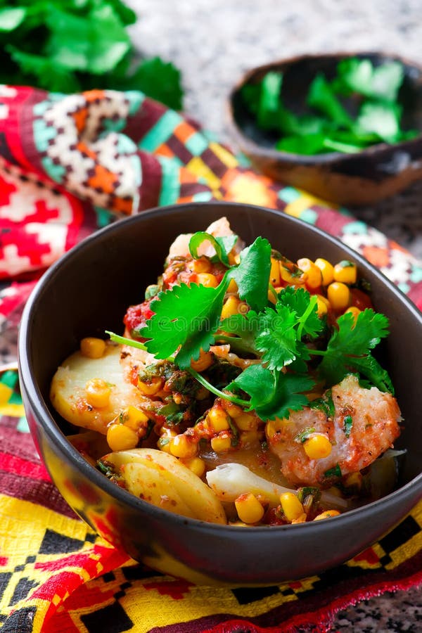 Mexican Cod and Potato Stew. Stock Image - Image of tomato, dish: 91352445