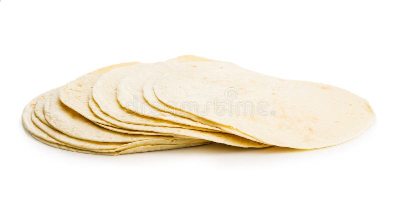 Mexican Corn Tortillas Isolated on White Background Stock Image - Image ...