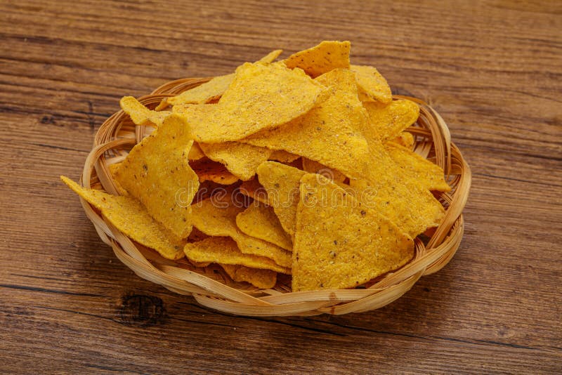 Mexican Crunchy Corn Nachos Triangle Stock Photo - Image of junk ...