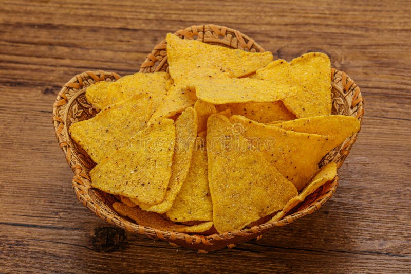 Mexican Crunchy Corn Nachos Triangle Stock Image - Image of spice ...