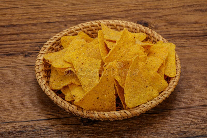 Mexican Crunchy Corn Nachos Triangle Stock Image - Image of junk ...