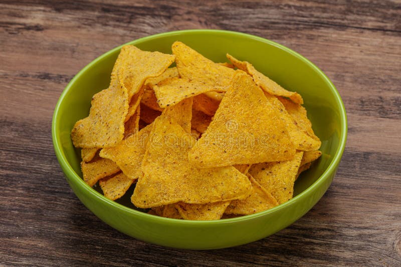 Mexican Crunchy Corn Nachos Triangle Stock Image - Image of meal ...