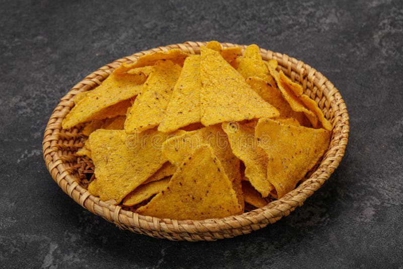 Mexican Crunchy Corn Nachos Triangle Stock Photo - Image of isolated ...