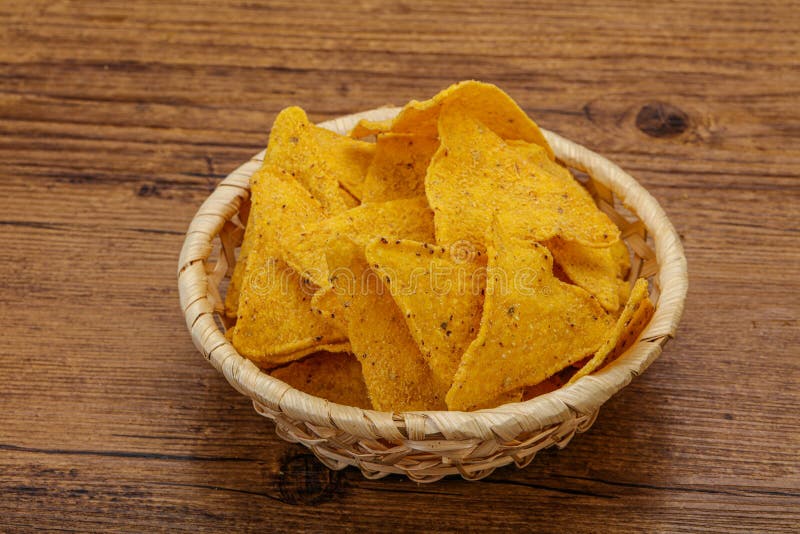 Mexican Crunchy Corn Nachos Triangle Stock Image - Image of white ...