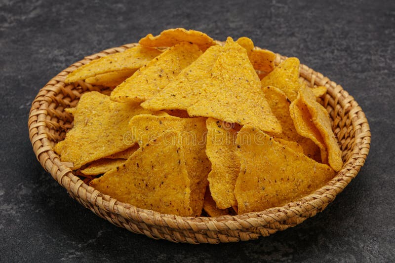 Mexican Crunchy Corn Nachos Triangle Stock Photo - Image of tortilla ...