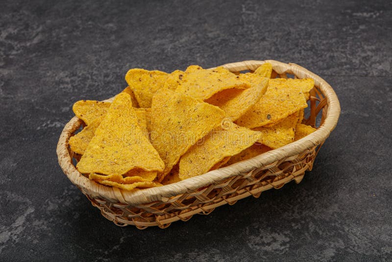 Mexican Crunchy Corn Nachos Triangle Stock Image - Image of tasty ...