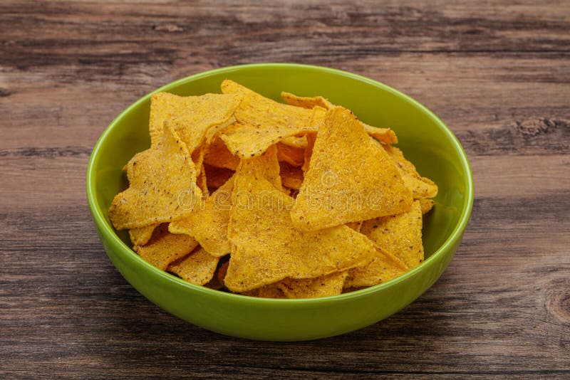 Mexican Crunchy Corn Nachos Triangle Stock Photo - Image of chip, salsa ...
