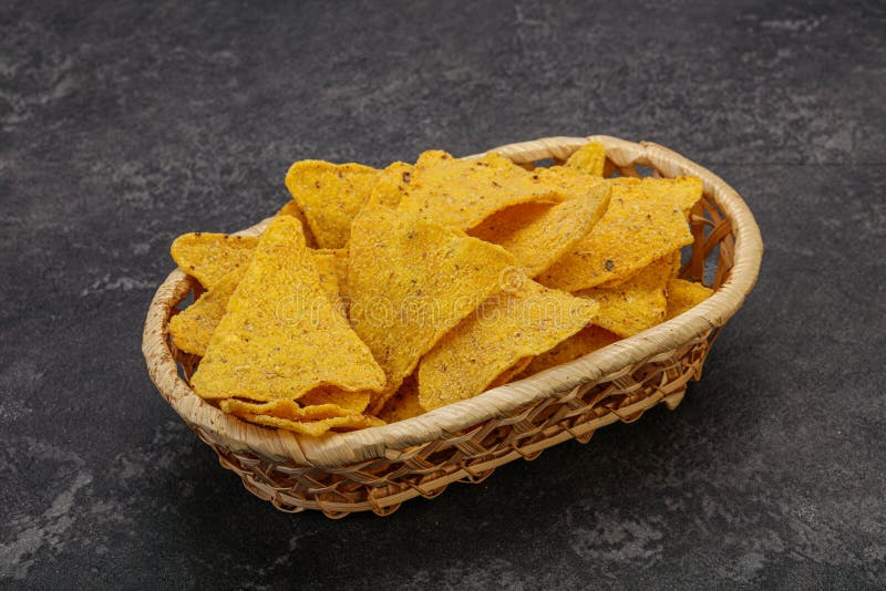 Mexican Crunchy Corn Nachos Triangle Stock Image - Image of food ...
