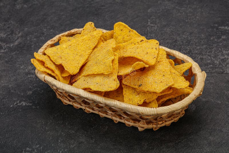 Mexican Crunchy Corn Nachos Triangle Stock Image - Image of isolated ...