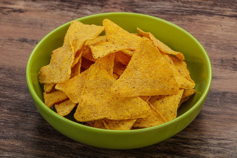 Mexican Crunchy Corn Nachos Triangle Stock Image - Image of tortilla ...