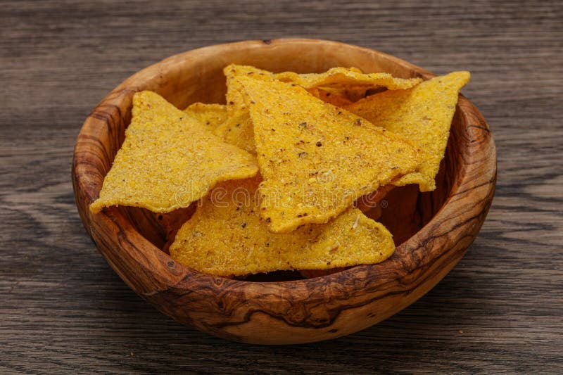 Mexican Crunchy Corn Nachos Triangle Stock Image - Image of yellow ...