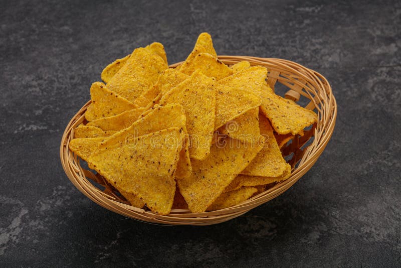 Mexican Crunchy Corn Nachos Triangle Stock Photo - Image of delicious ...