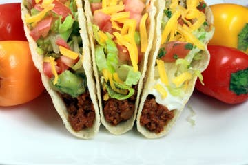 Mexican crunchy taco stock photo. Image of onion, beef - 9896728