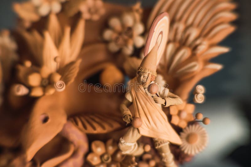 Mexican Dancer Made of Clay on a Mask of the Same Material Stock Image ...