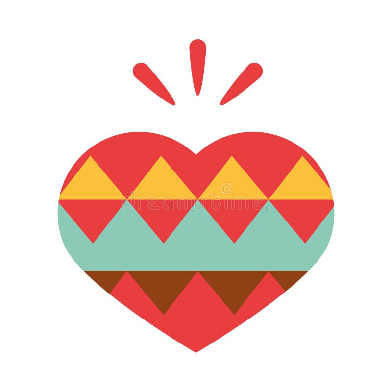 Mexican Decoration Heart Folk Festive Flat Icon Stock Vector ...