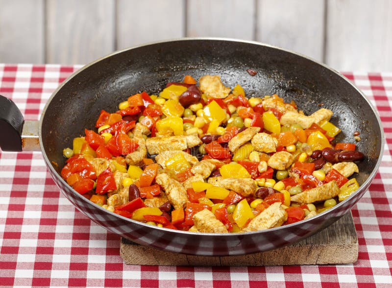 Mexican dish in frying pan stock photo. Image of kitchen - 39931962