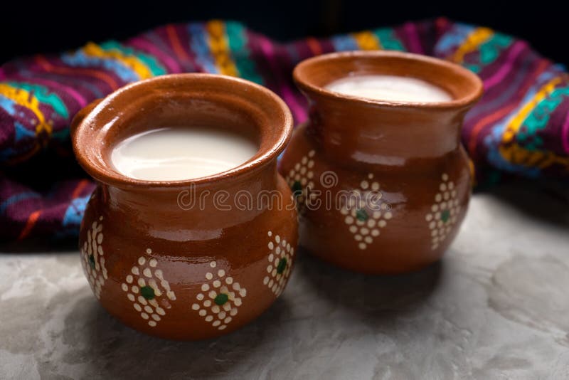 Mexican Fermented Beverage Called Pulque Stock Image - Image of agave ...