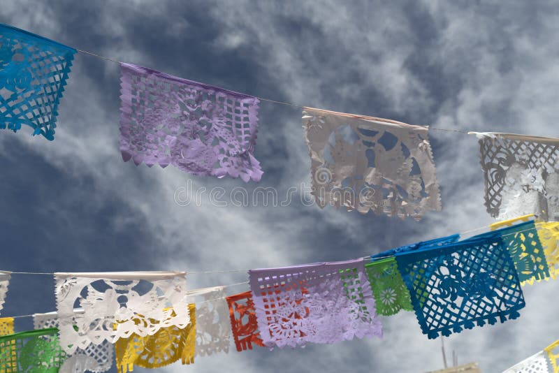 Mexican Fiesta Party Traditional Small Flags Stock Image - Image of ...