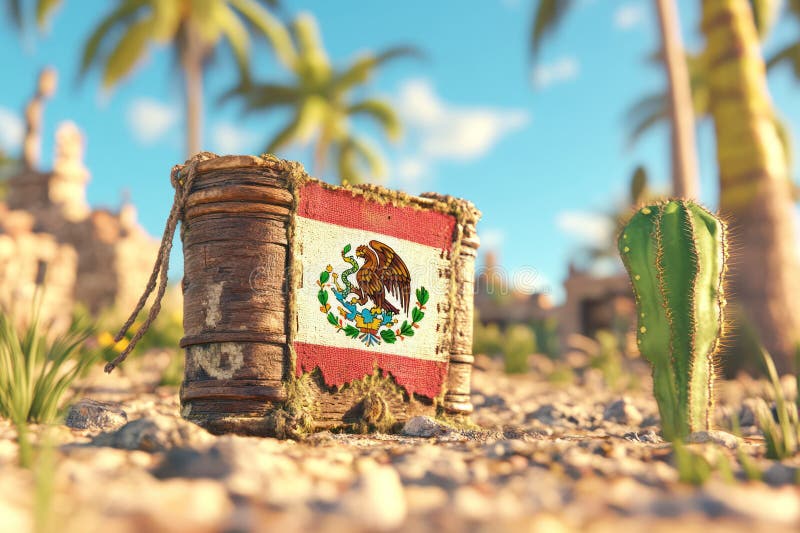 Mexican Flag Collage: Vibrant Background of Cultural Elements Stock ...