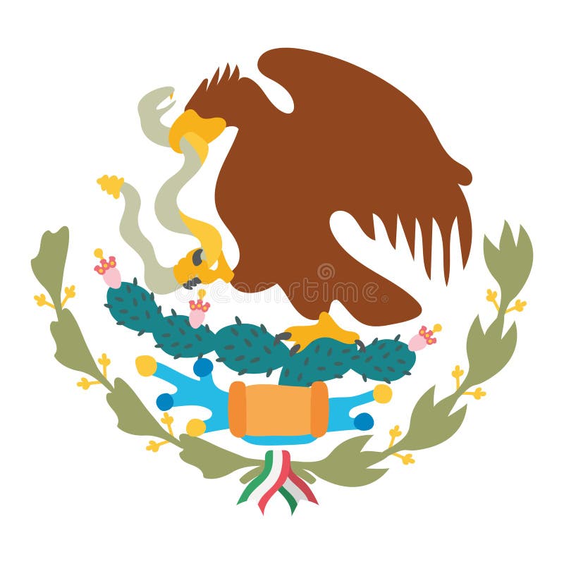 Mexican flag emblem stock vector. Illustration of identity - 246553030