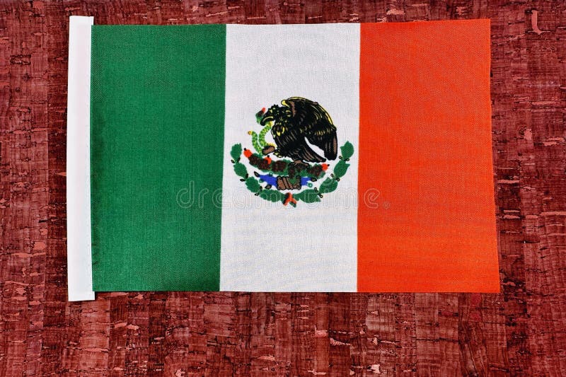 Mexican Flag on Red Cork Leather Background Stock Photo - Image of ...