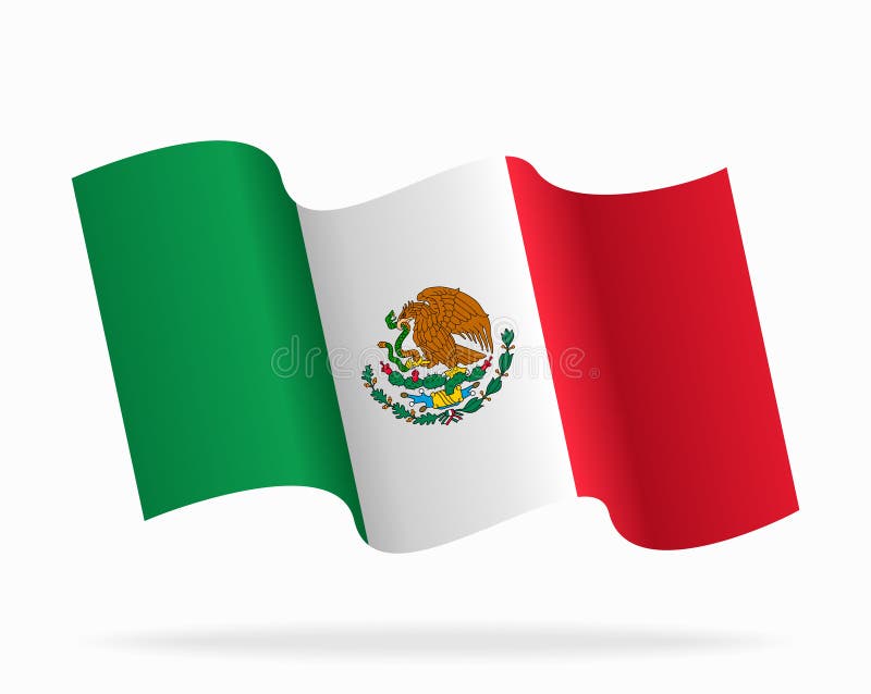 Mexican Flag Wavy Background Layout. Vector Illustration. Stock ...