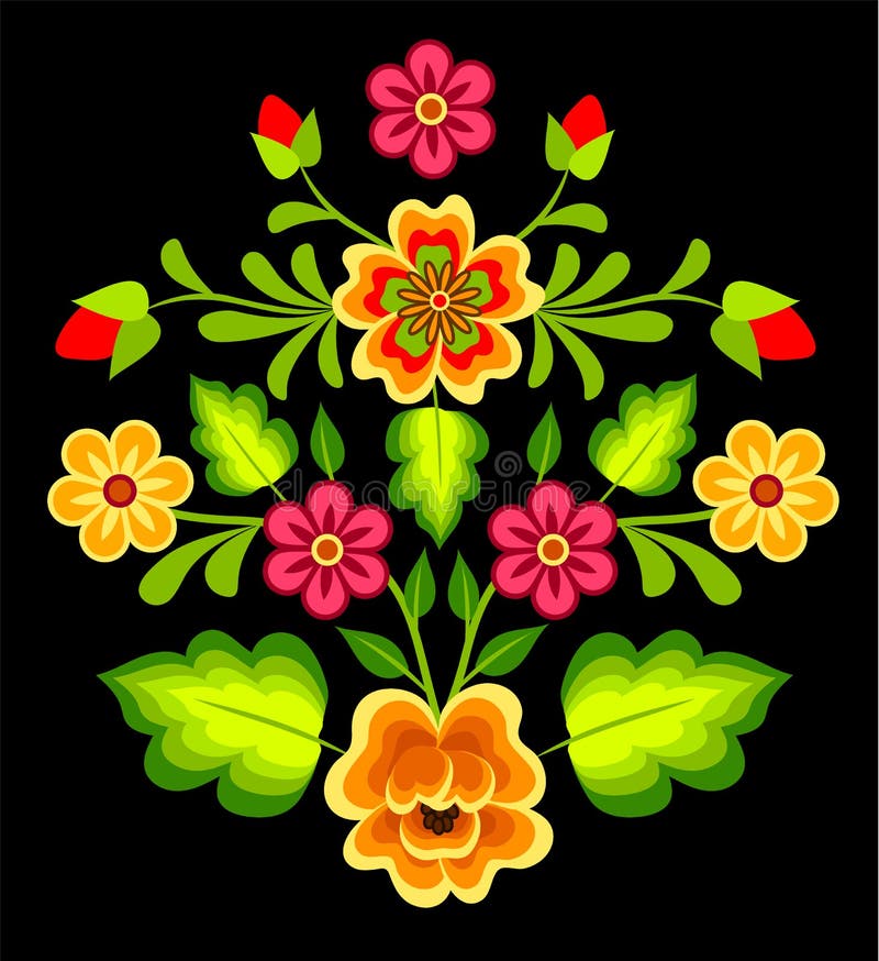 Mexican floral pattern stock vector. Illustration of border - 148213706