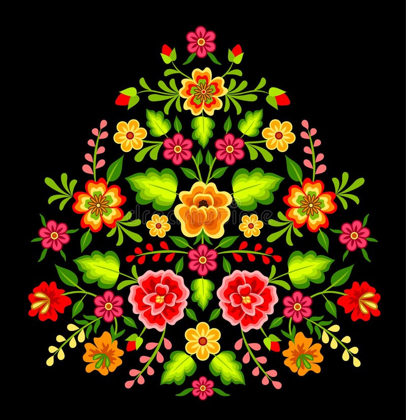 Mexican floral pattern stock vector. Illustration of border - 148831111