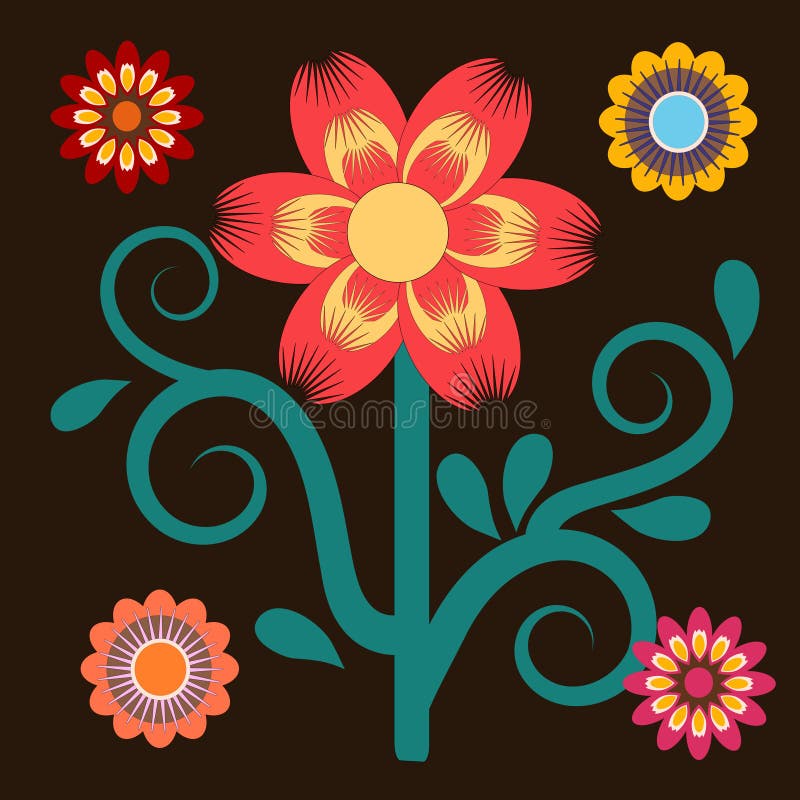 Mexican Flower Illustration Background Stock Illustration ...