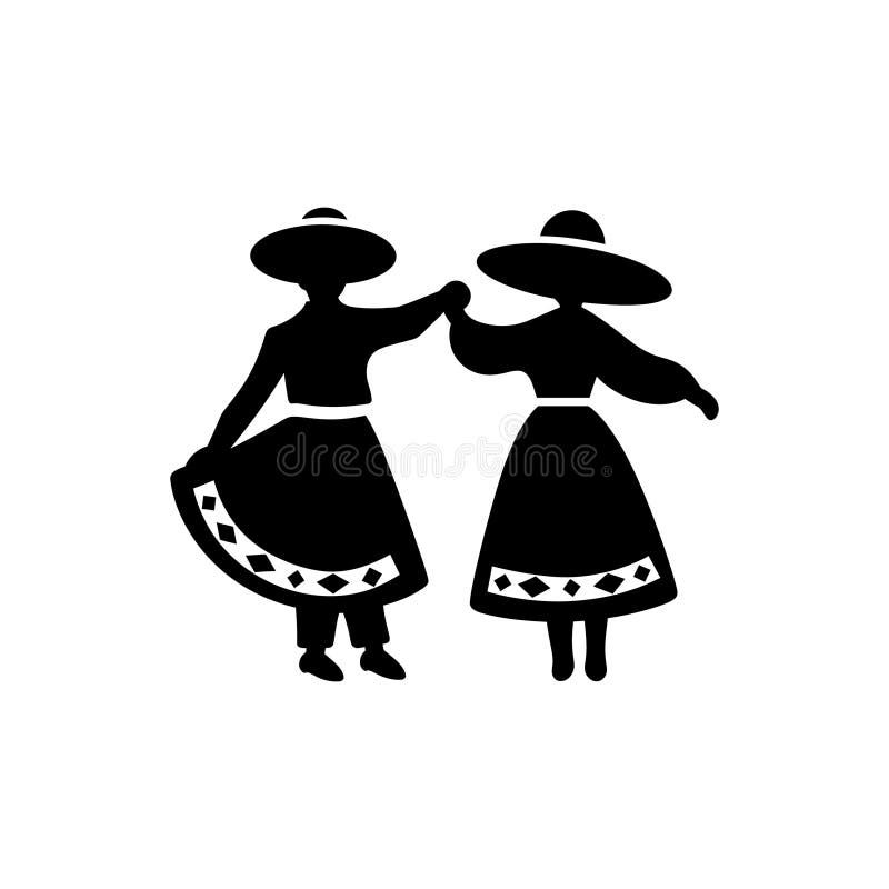 Mexican folk dancers icon stock vector. Illustration of celebration ...
