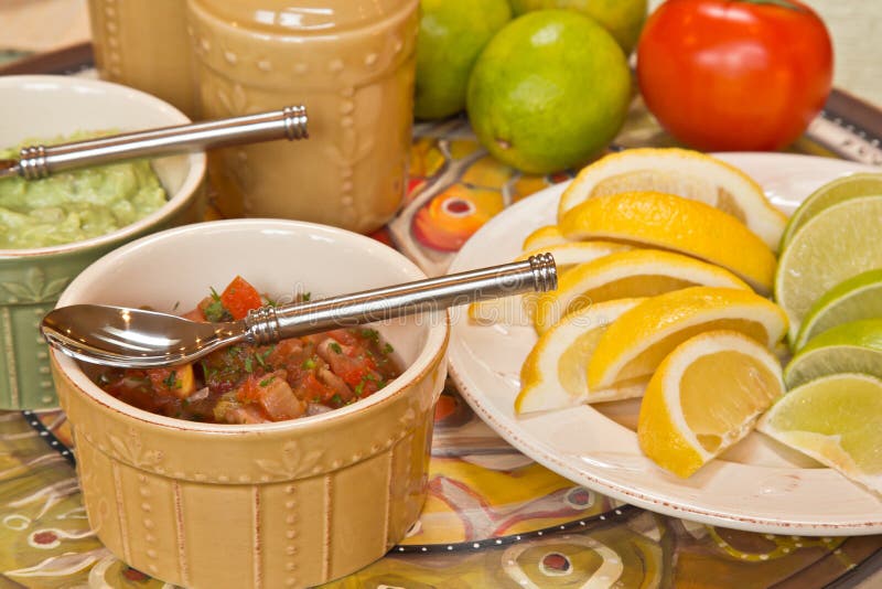 Mexican food condiments stock photo. Image of dishes - 25725370