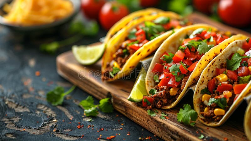 Mexican Food Presentation, Delicious Tacos Featuring Authentic Mexican ...