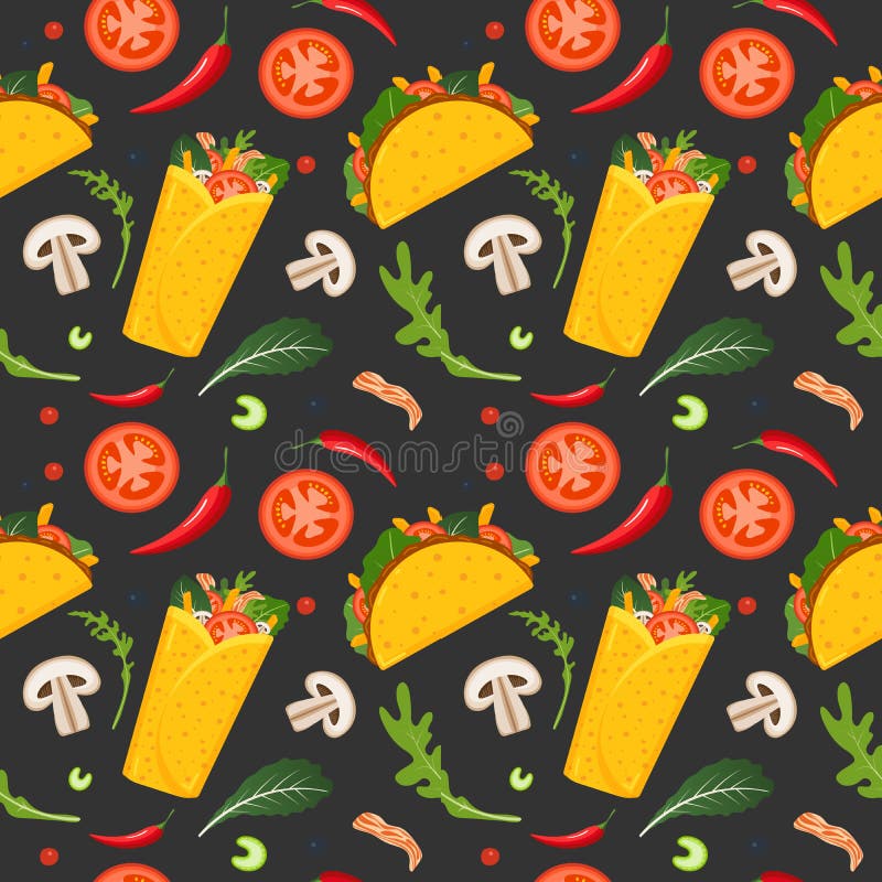 Traditional Mexican Taco Taco Logo For Restaurant Or Cafe Design Mexican Food Vector