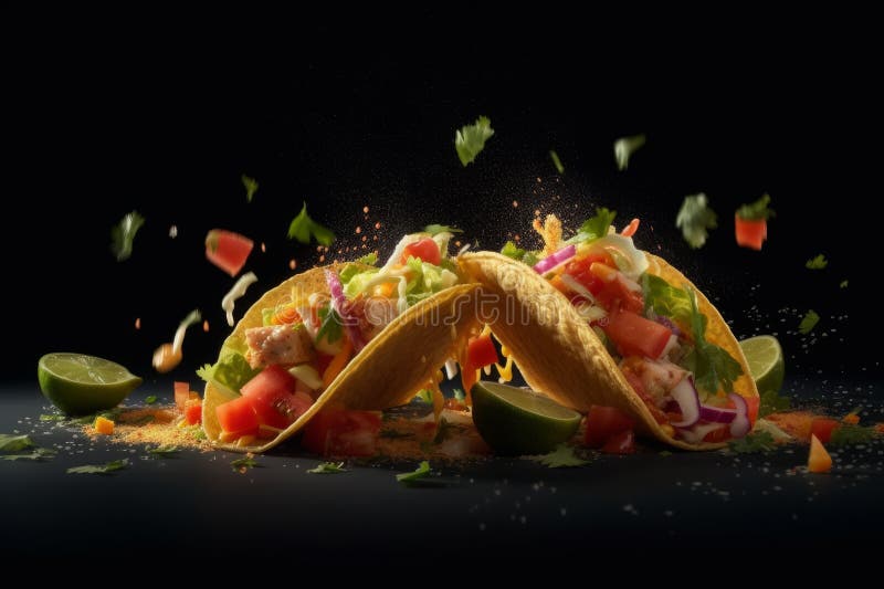 Mexican Food Tacos. Generative AI Stock Illustration - Illustration of ...