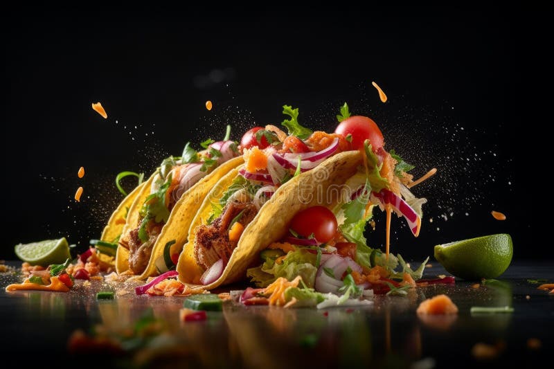 Mexican Food Tacos. Generative AI Stock Illustration - Illustration of ...
